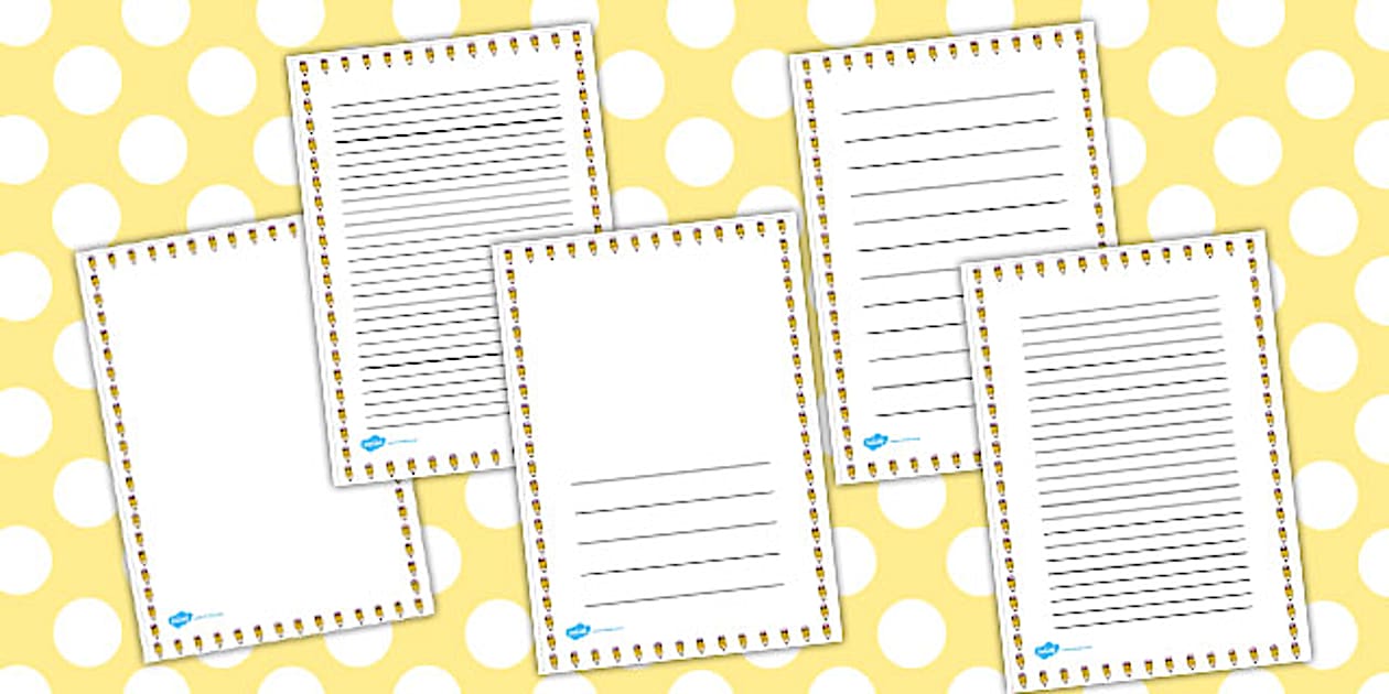 Editable Smiley Pencil Portrait Page Borders - Twinkl