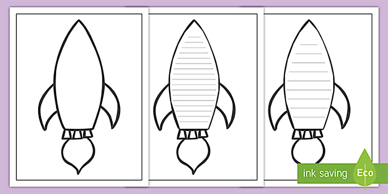 Editable Space Rocket Writing Frame - Twinkl