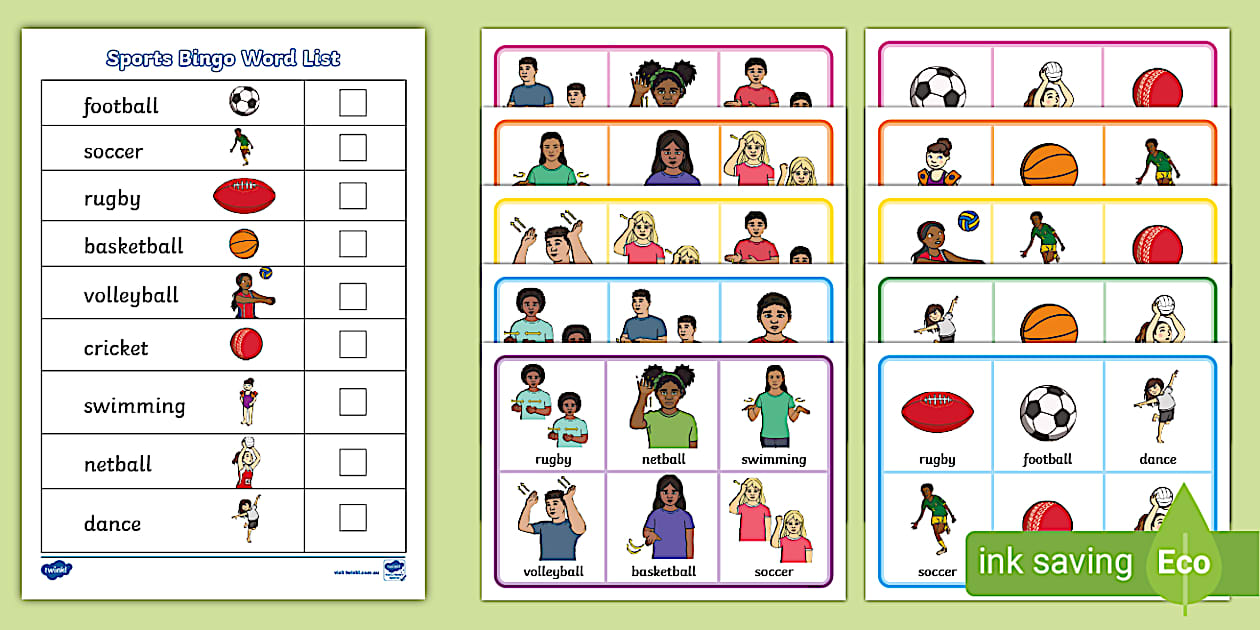 Auslan Sports Bingo (Teacher-Made) - Twinkl