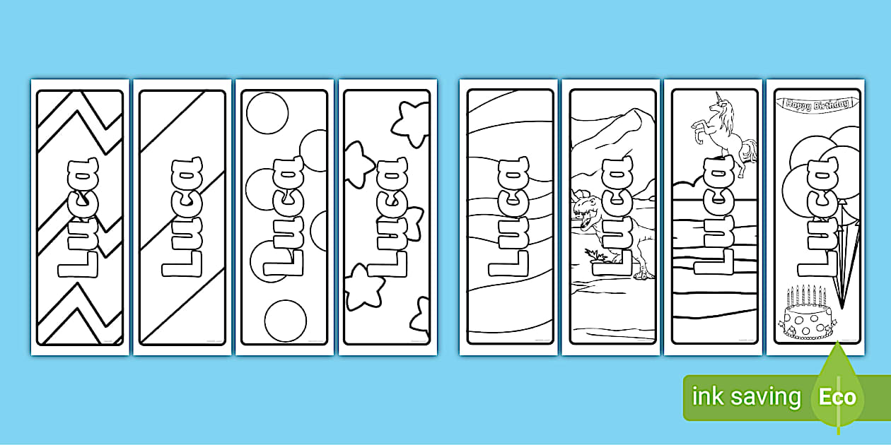 Free Luca Name Simple Colouring Bookmarks Pack for Kids!