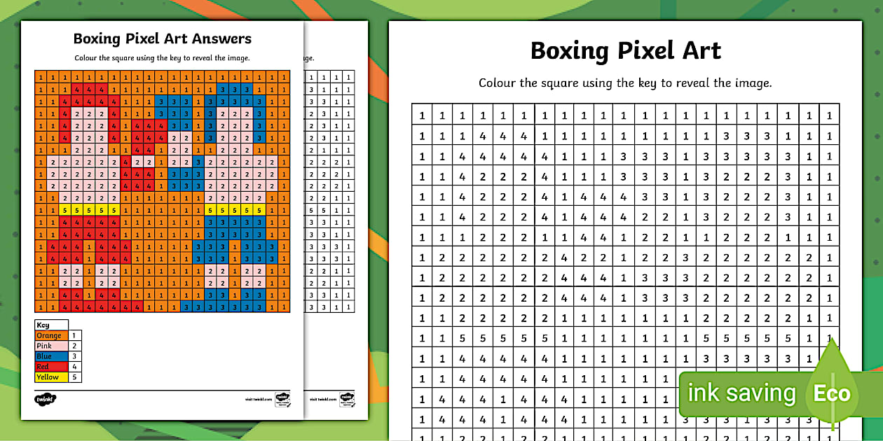 Boxing Pixel Art Template (teacher made) - Twinkl