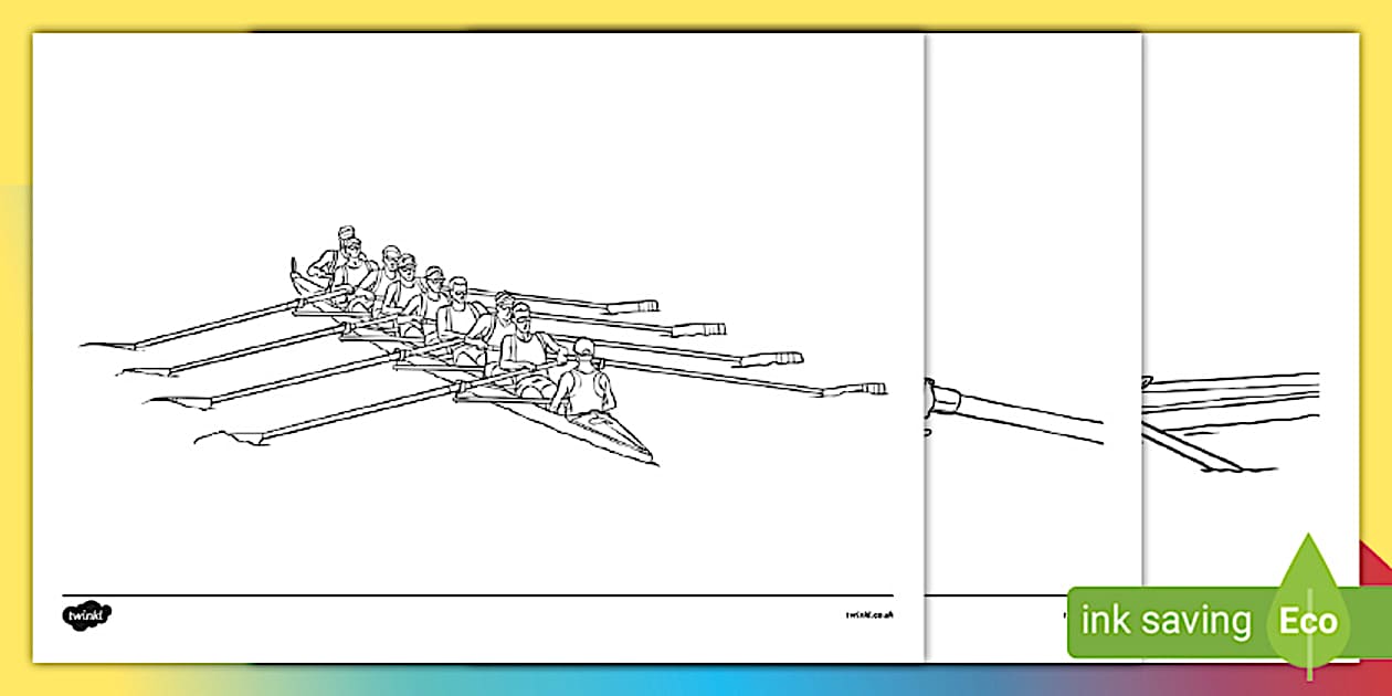 The Olympics Rowing Colouring Sheets (teacher made) - Twinkl