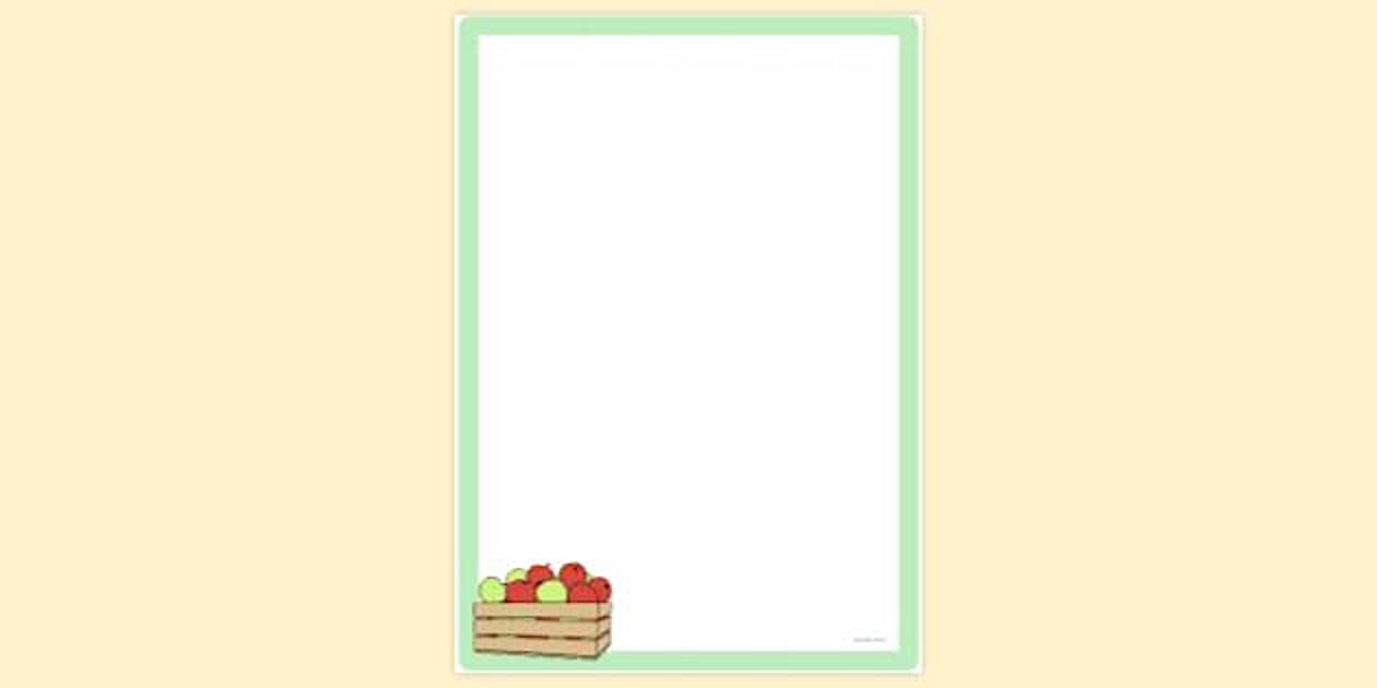 Simple Blank Crate of Apples Page Border | Twinkl - Twinkl