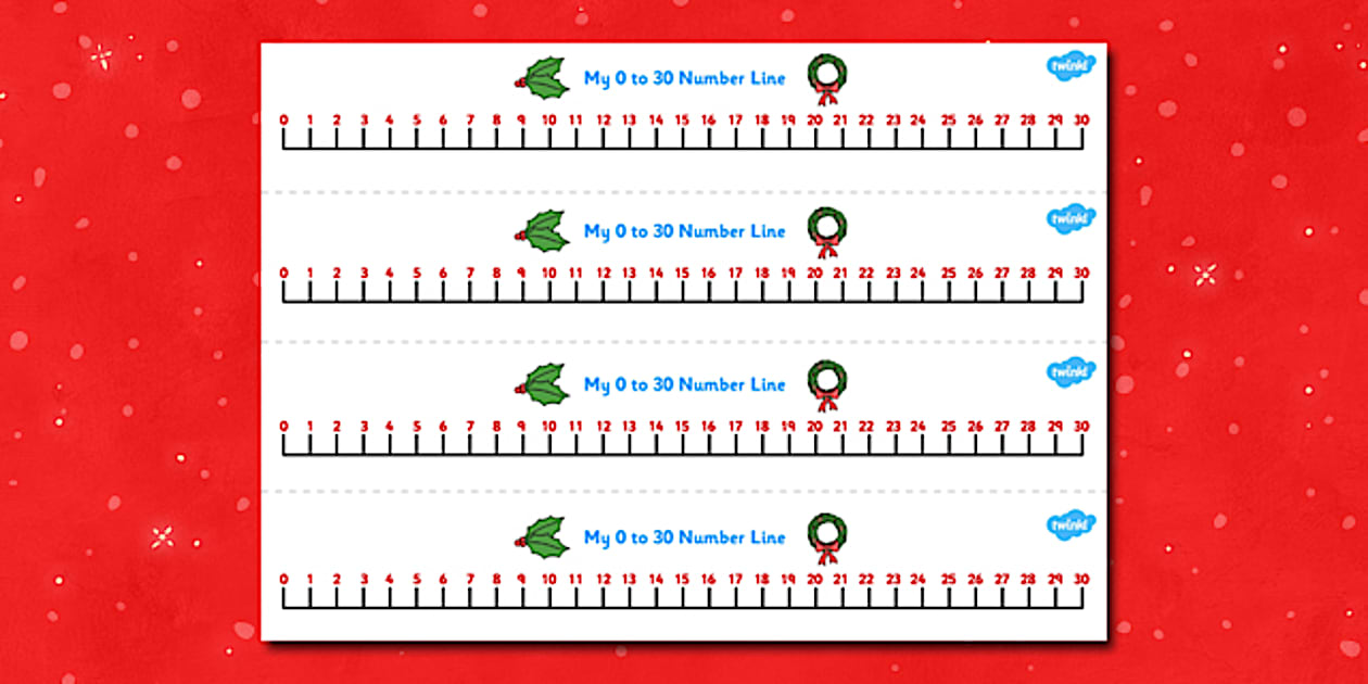 Christmas Number Line (0-30) (teacher made) - Twinkl