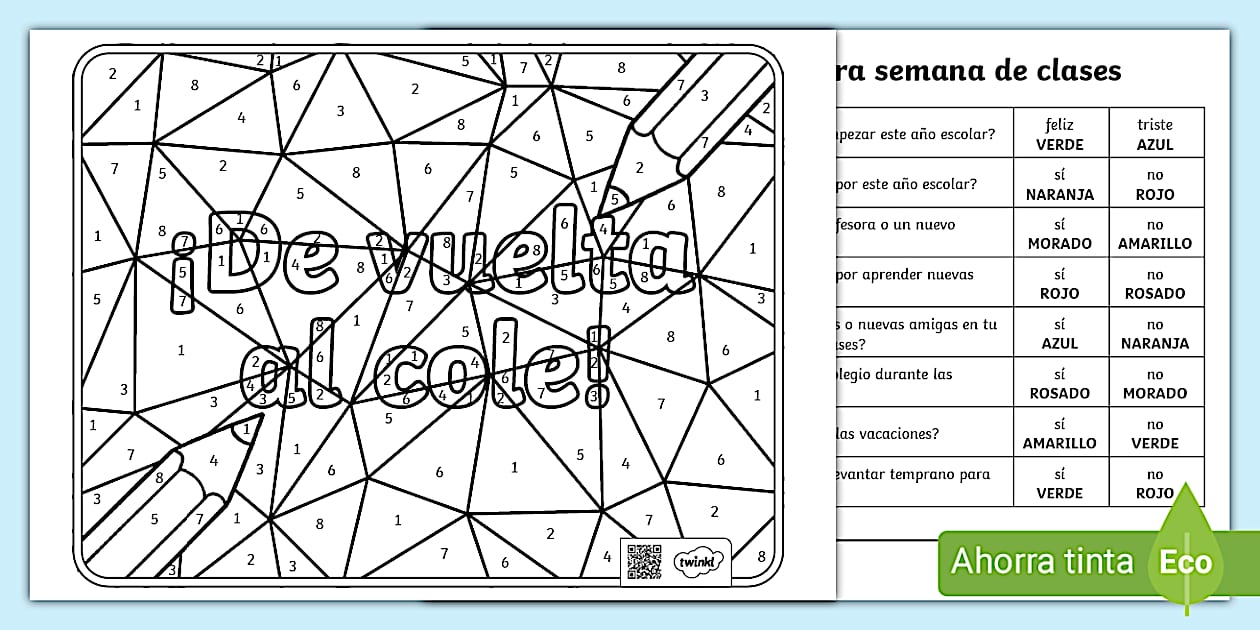 Hoja para colorear: ¡De vuelta al cole!