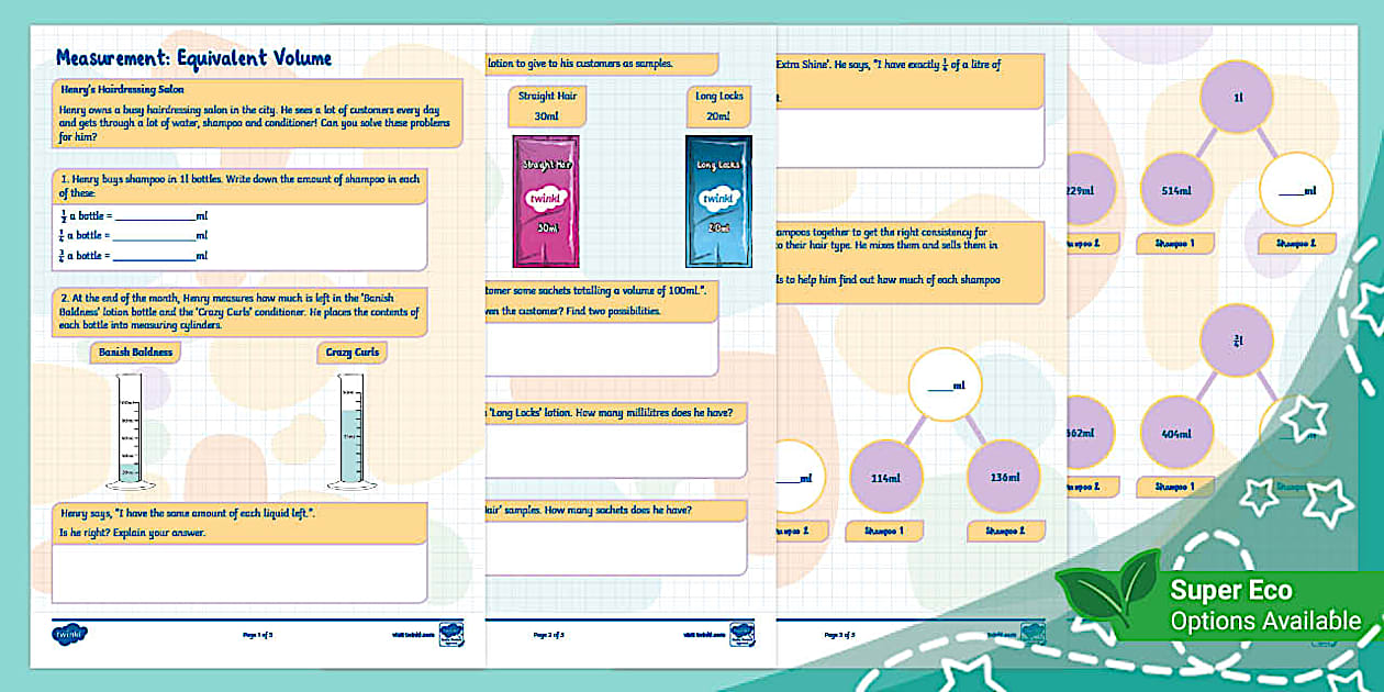 Measurement: Equivalent Volume (Ages 7 - 8) (Teacher-Made)