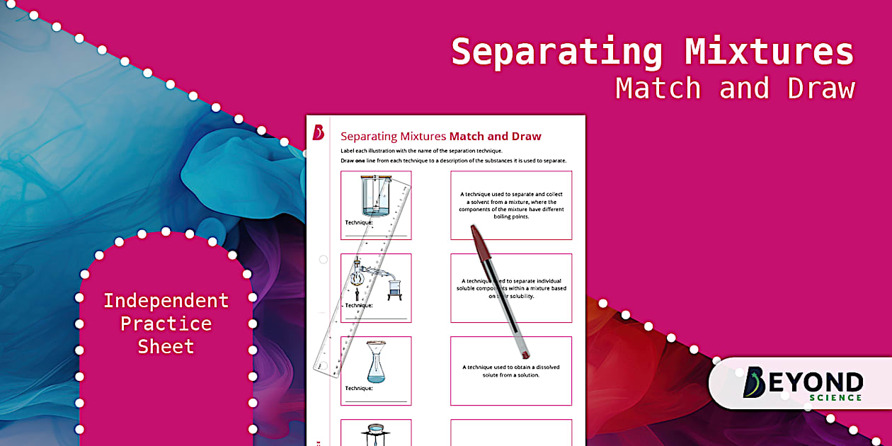Separating Mixtures Activity - Match and Draw