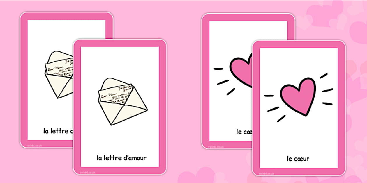 Valentine's Day Pairs Matching Game French - Twinkl