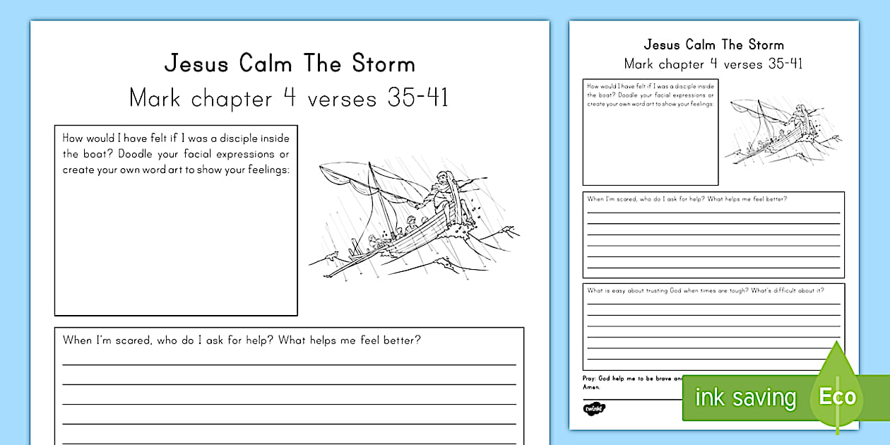 Jesus Calms the Storm Journal | Christian Ed. | Twinkl USA