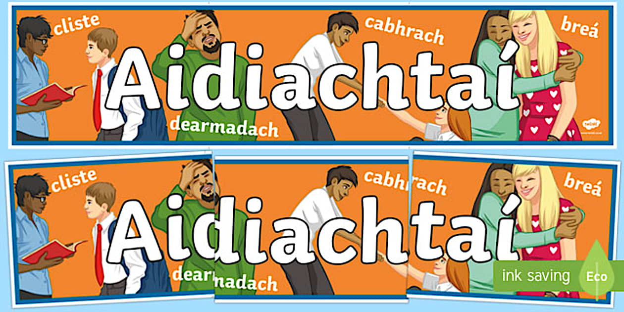 Gaeilge Adjectives | Display Banner | Gaeilge | Twinkl