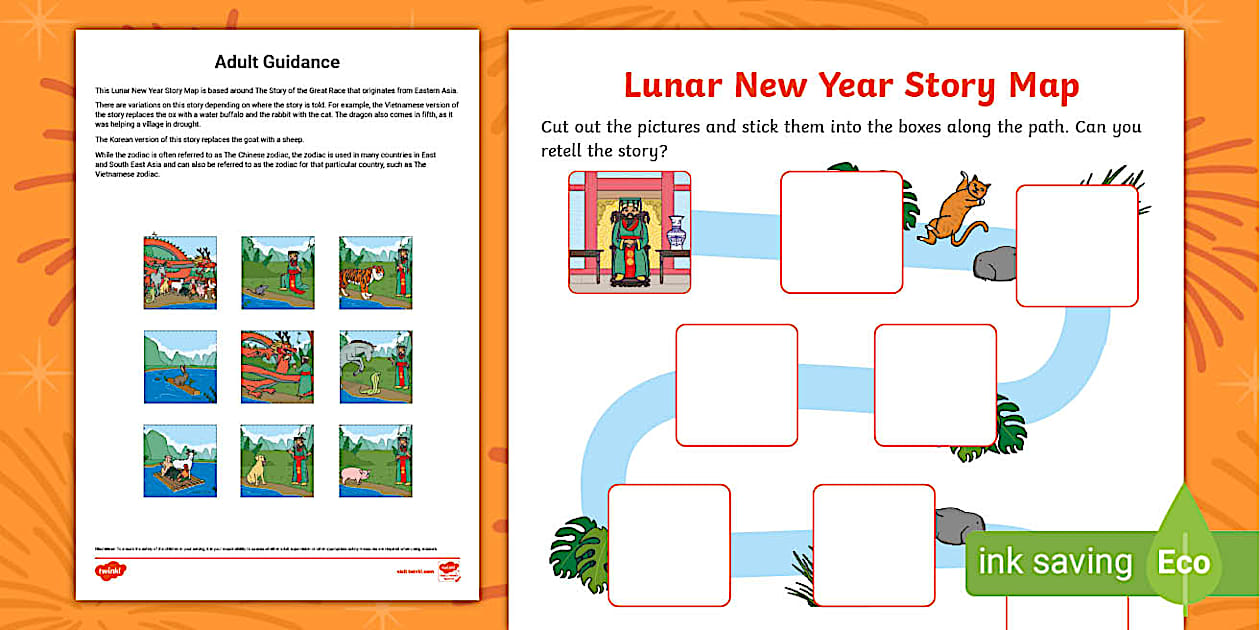 Lunar New Year Cut and Stick Story Map Activity | Twinkl