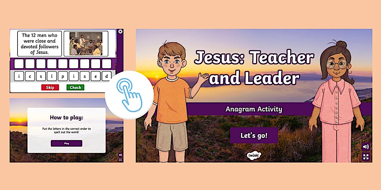 RE: Jesus - Teacher and Leader: LKS2 Interactive Anagram Activity