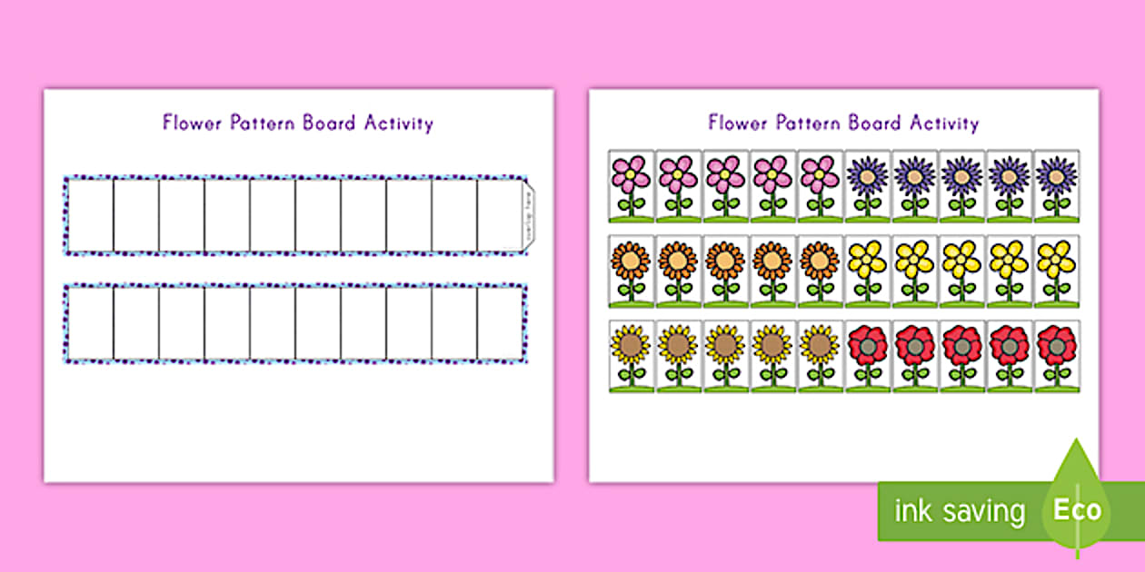 Flower Pattern Board Worksheet (teacher made) - Twinkl