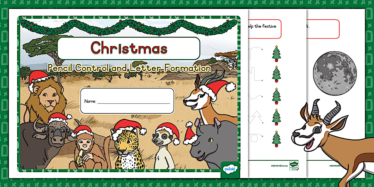 Grade 1 English-Christmas Handwriting Practice (CAPS Aligned)