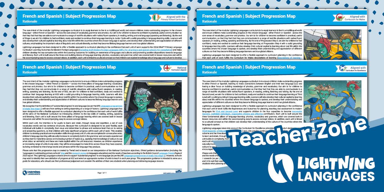 👉 Lightning Languages | Subject Progression Map - Twinkl