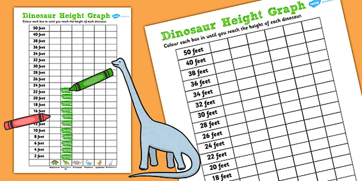 Editable Dinosaur Height Graph Template (teacher made)