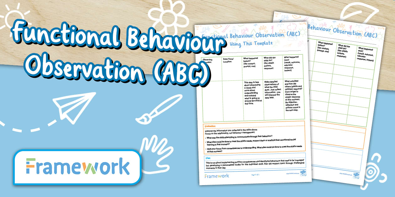 EYLF Functional Behaviour Observation ABC Template