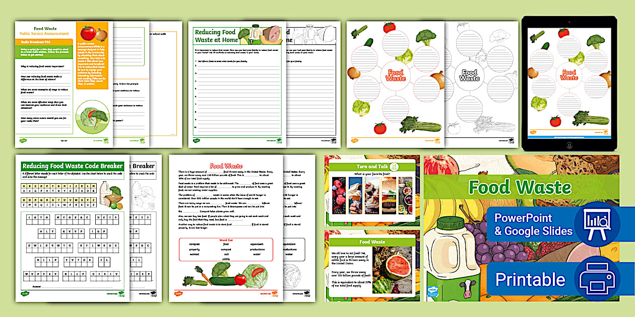 Printable Food Waste Sheets for 3rd Grade | Twinkl USA