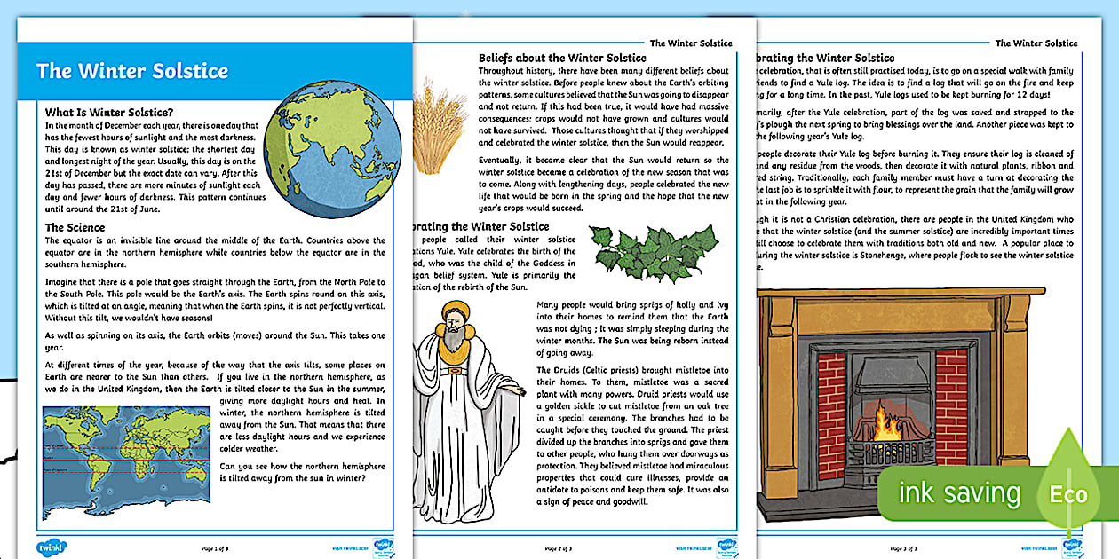 Winter Solstice Fact File (nauczyciel wykonał) - Twinkl