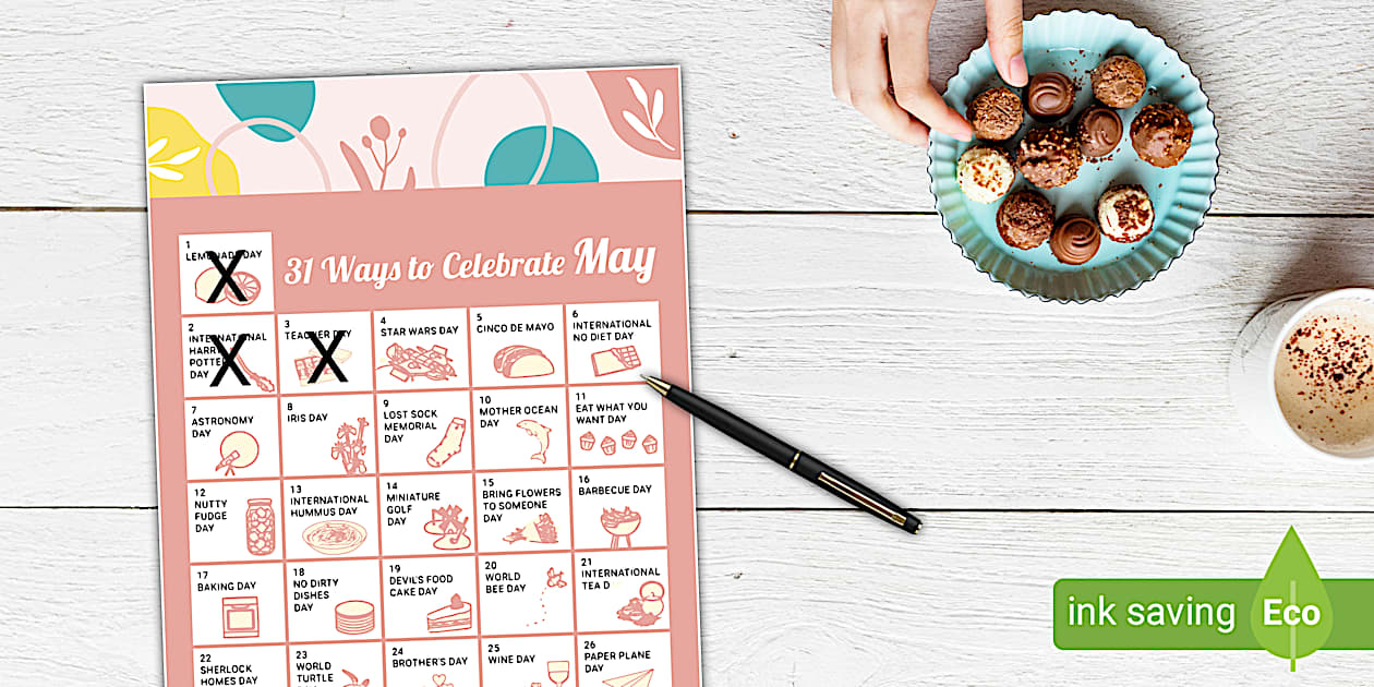 31 Ways to Celebrate in May | Calendar (teacher made)
