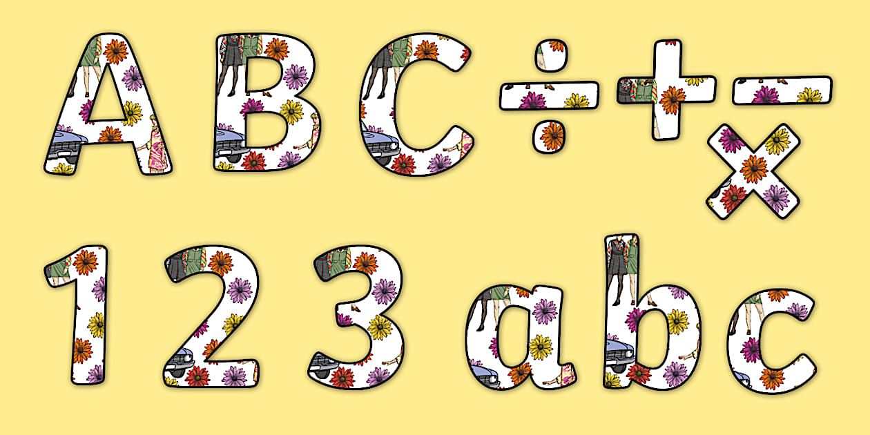 Themed Size Editable 1960s Display Lettering (teacher made)