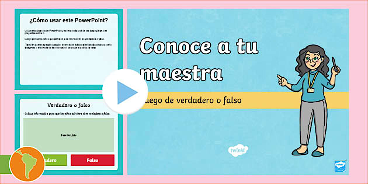 Juego editable: Conoce a tu maestra (teacher made) - Twinkl