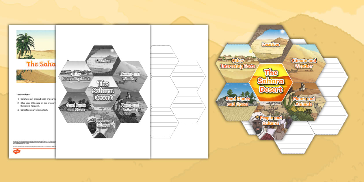 The Sahara Desert Hexagon Writing Template - Twinkl