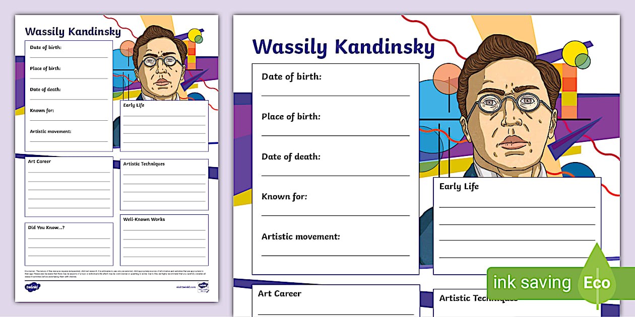 KS2 Wassily Kandinsky Fact File Template (teacher made)