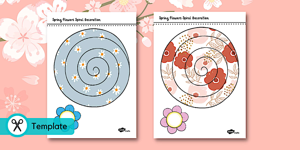 Spring Flowers Crafts - Spiral Craft Printable