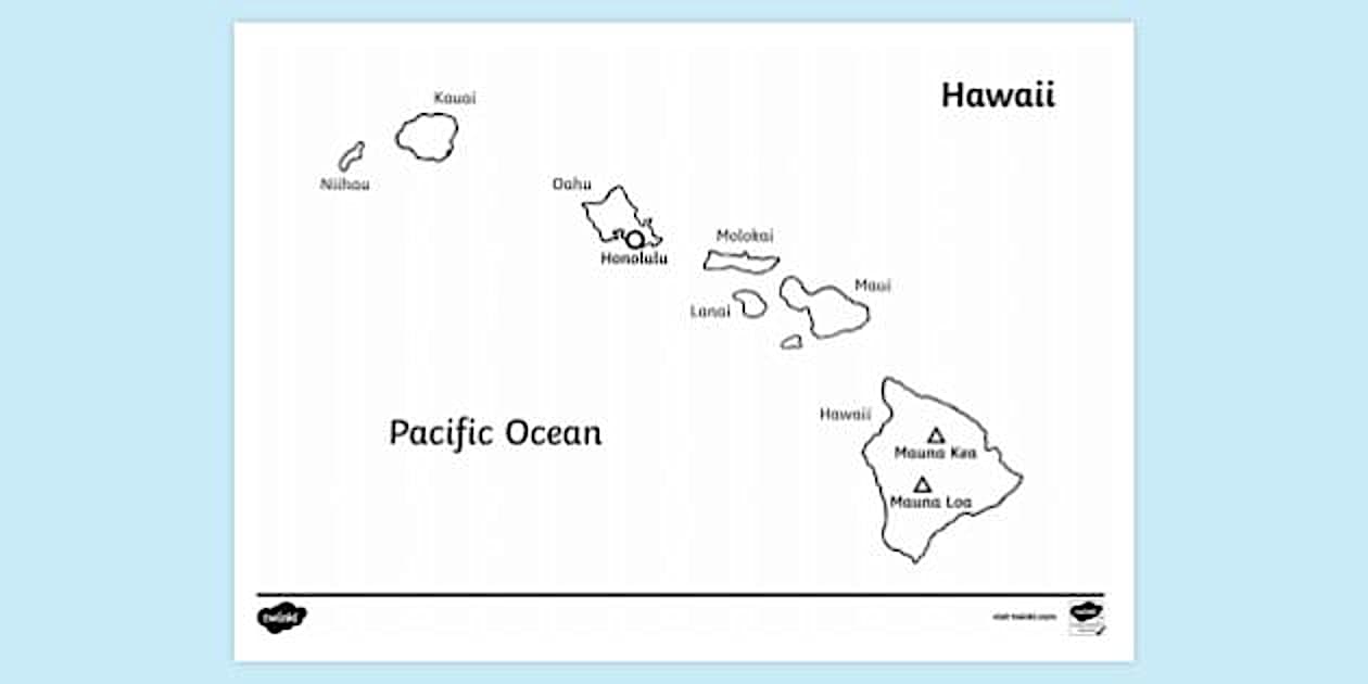 Hawaiian Islands Colouring | Colouring Sheets (teacher made)