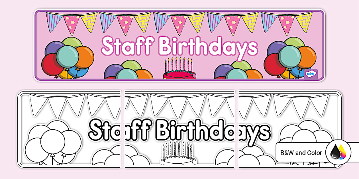 Staff Birthdays Banner (teacher made) - Twinkl