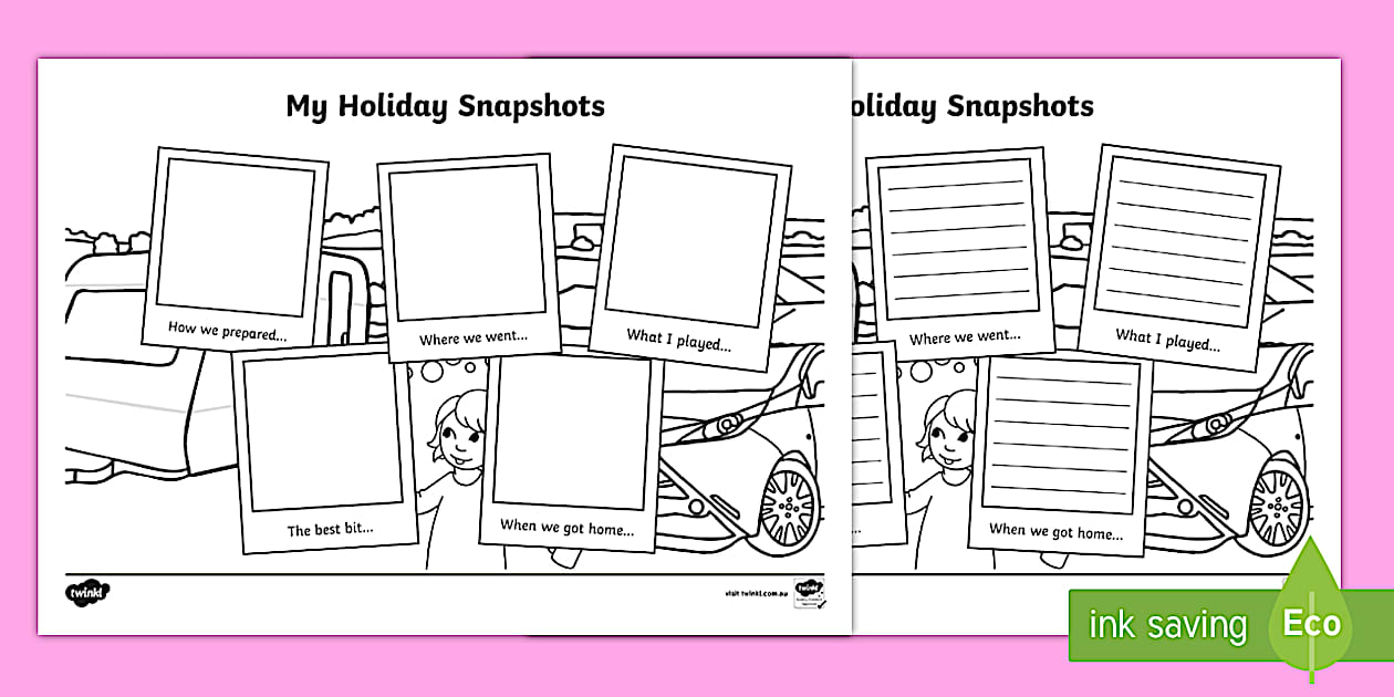 My Holiday Snapshot Caravan Park-Themed Writing Template
