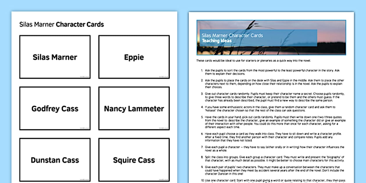 Silas Marner Character Cards (Teacher-Made) - Twinkl