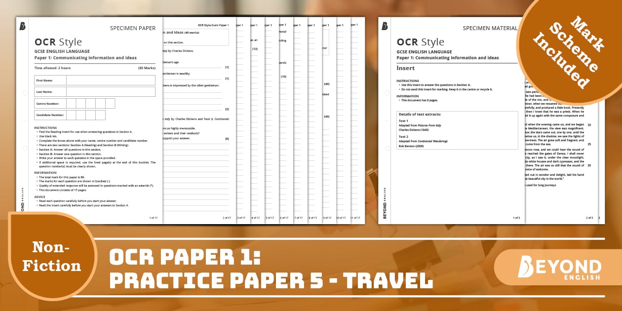 OCR Paper 1: Communicating Information and Ideas - Travel
