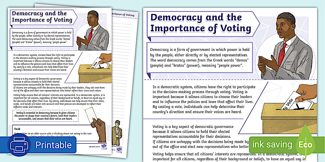 Why Do People Vote In A Democratic Society - Twinkl ZA
