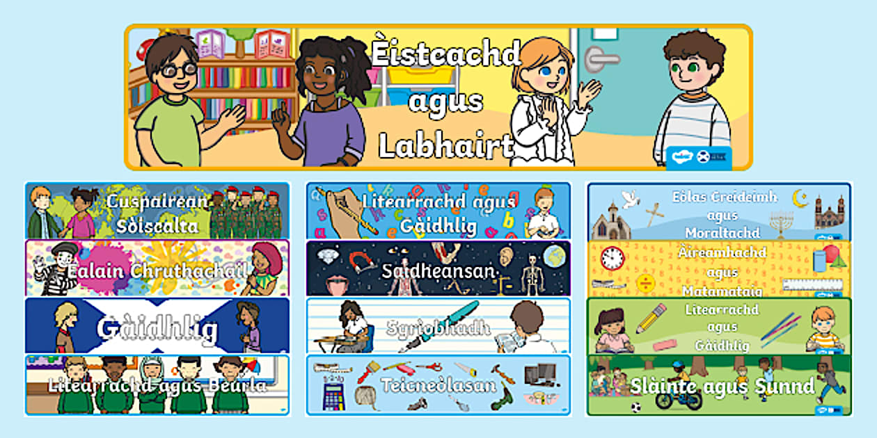 CfE Display Banners in Gaelic Resource Pack (teacher made)