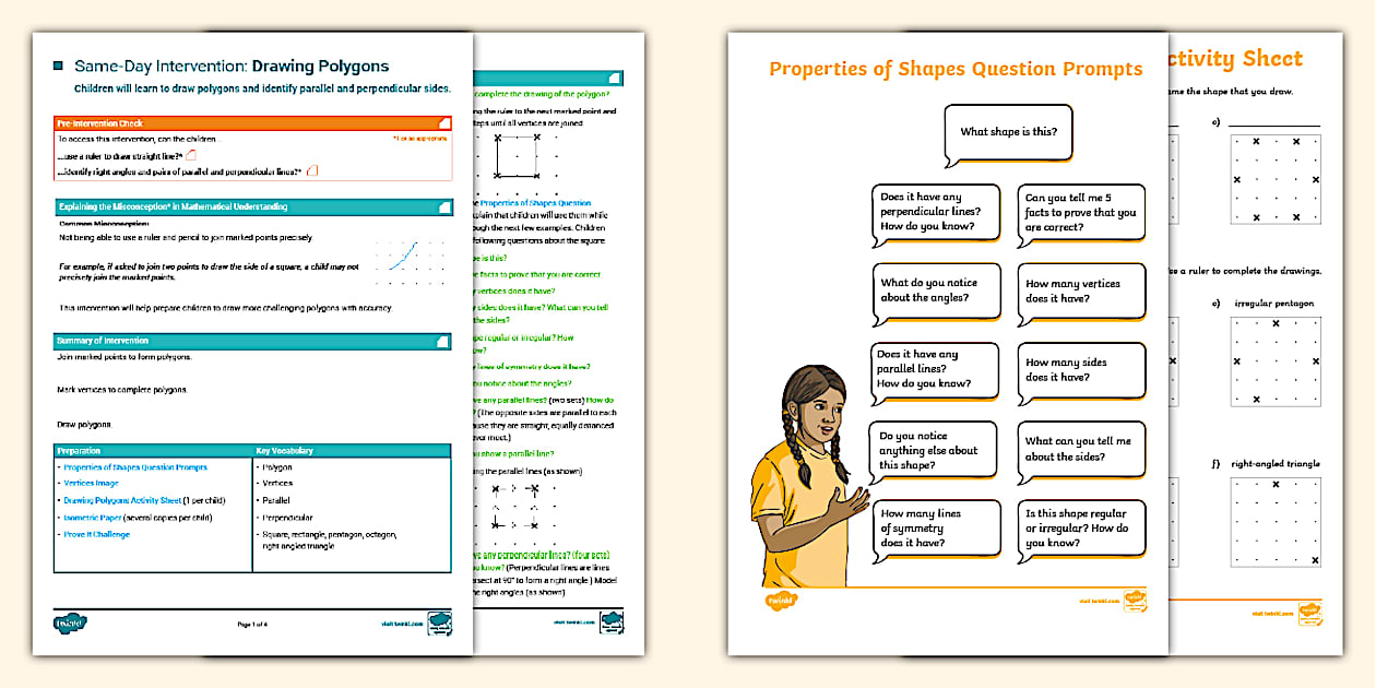👉 Y3 Maths Intervention: Drawing Polygons - Twinkl