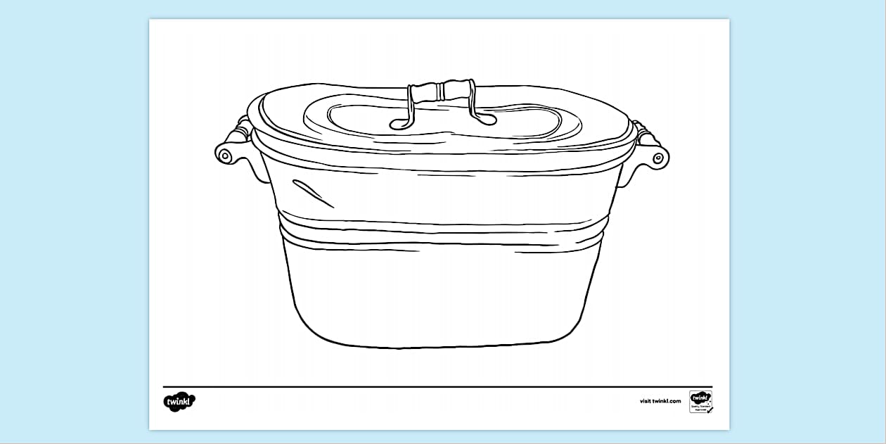 Copper Washtub Colouring Sheet (teacher made) - Twinkl