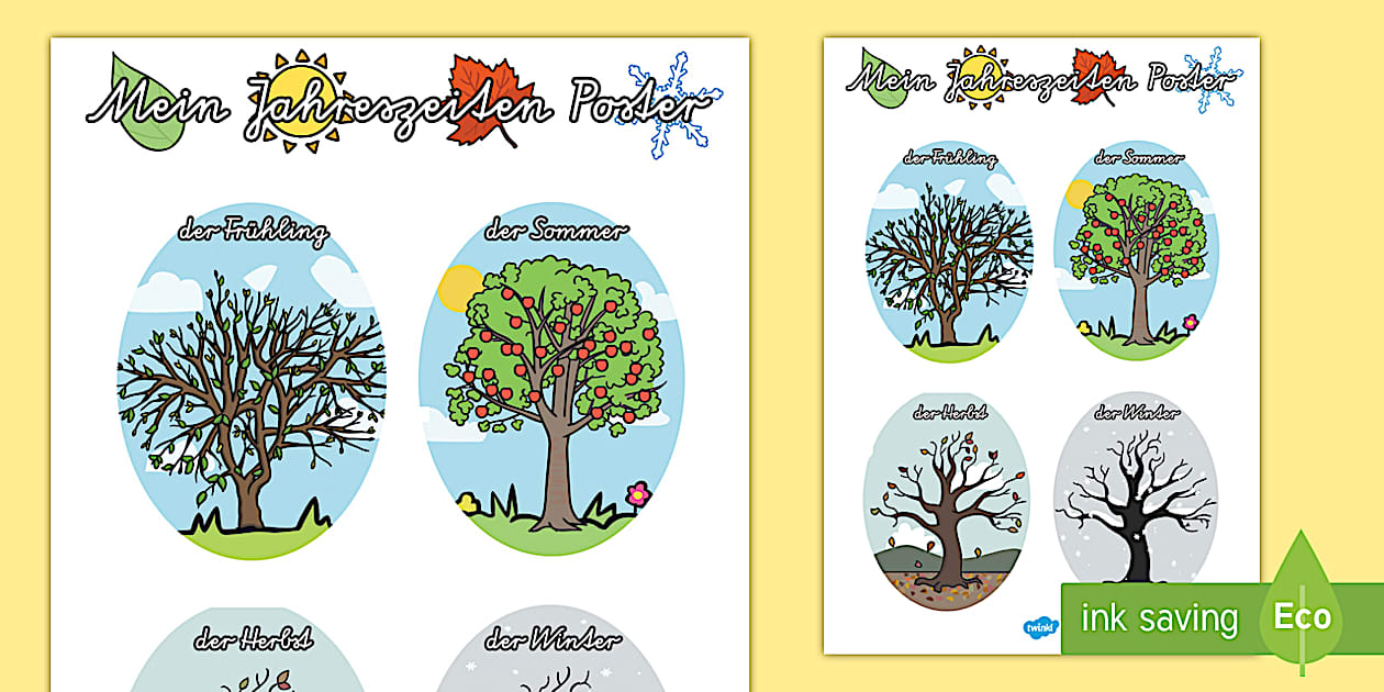 Mein Jahreszeiten Poster Poster für die Klassenraumgestaltung - My Seasons