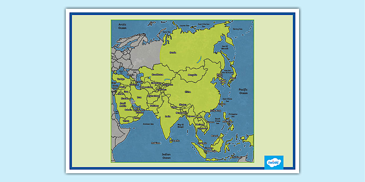 Geography of Asia Map - Primary Resources (teacher made)