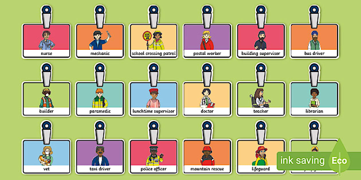 Editable People Who Help Us Role-Play Badges (teacher made)