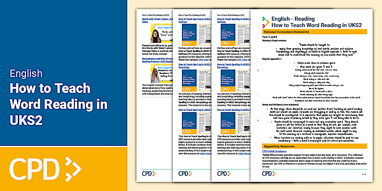 How to Teach Word Reading in UKS2 (teacher made) - Twinkl