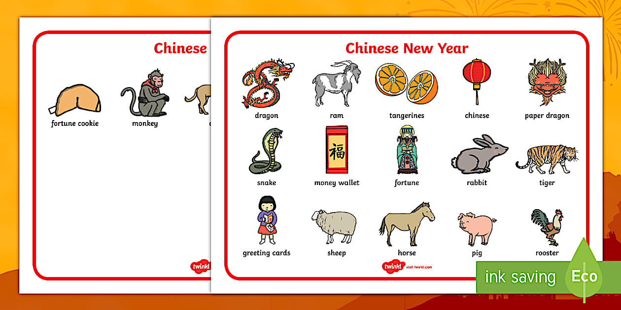 Chinese New Year Word Mat | Chinese New Year Vocabulary