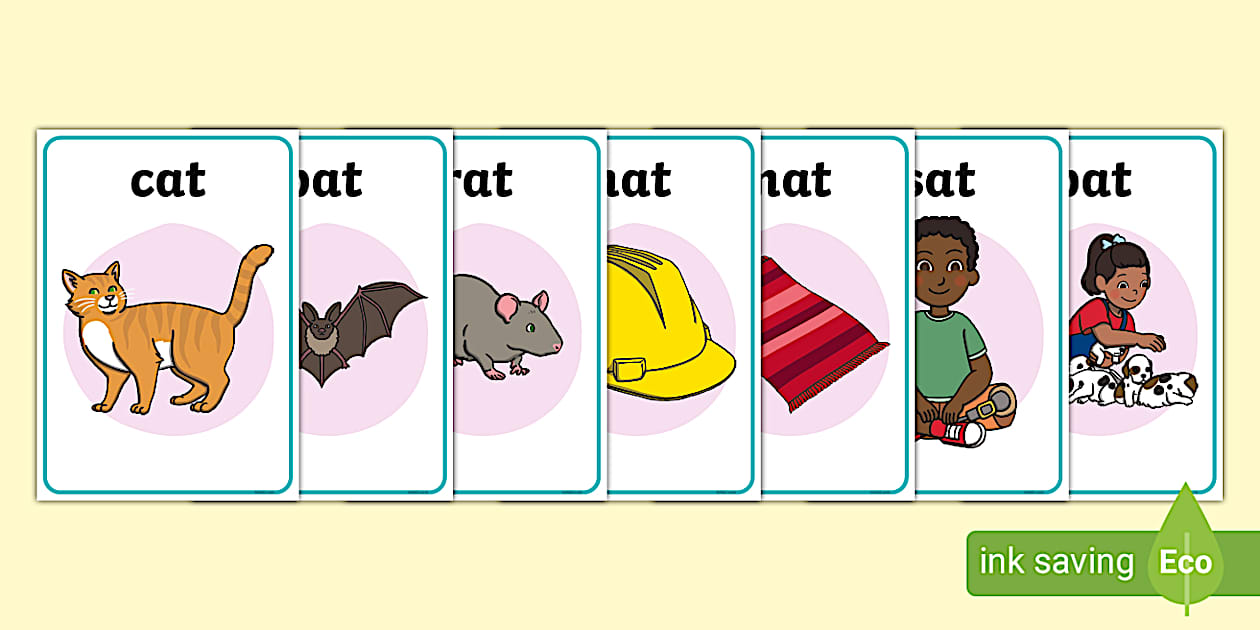 CVC -at Words Flashcards (teacher made) - Twinkl