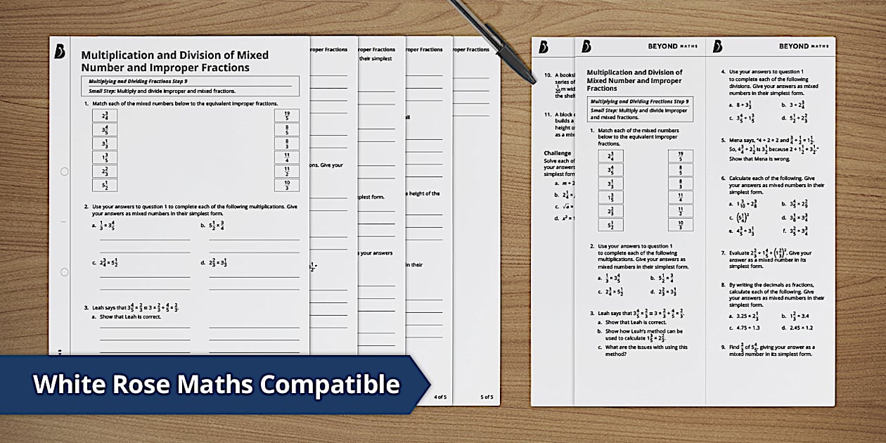 👉 Multiplication and Division of Mixed and Improper Fractions