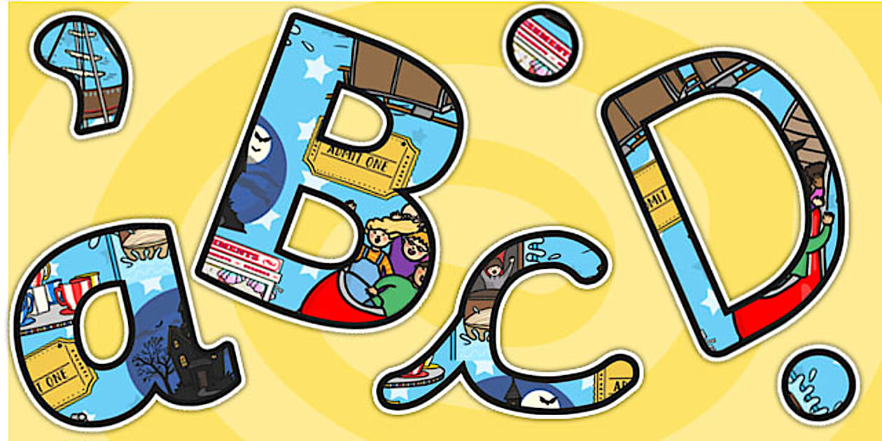 Cursive Theme Park Themed Display Lettering - Twinkl