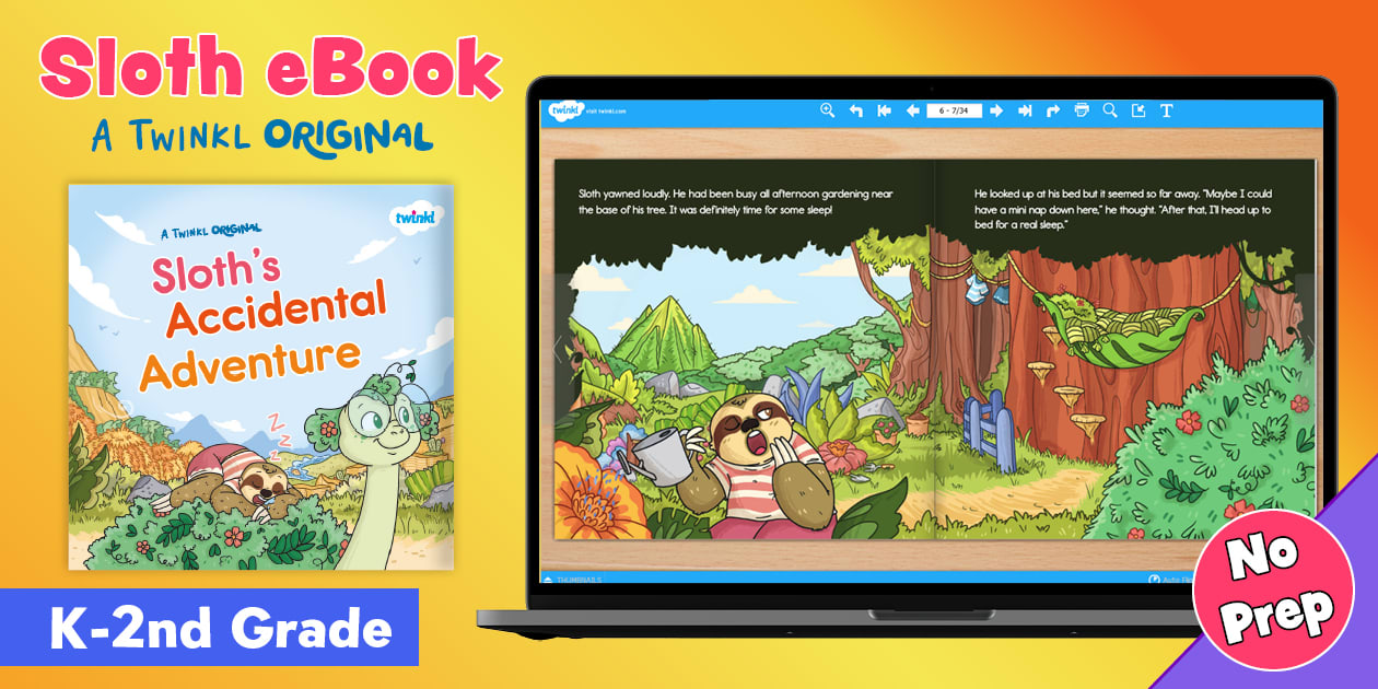 Sloth's Adventure eBook (teacher made) - Twinkl