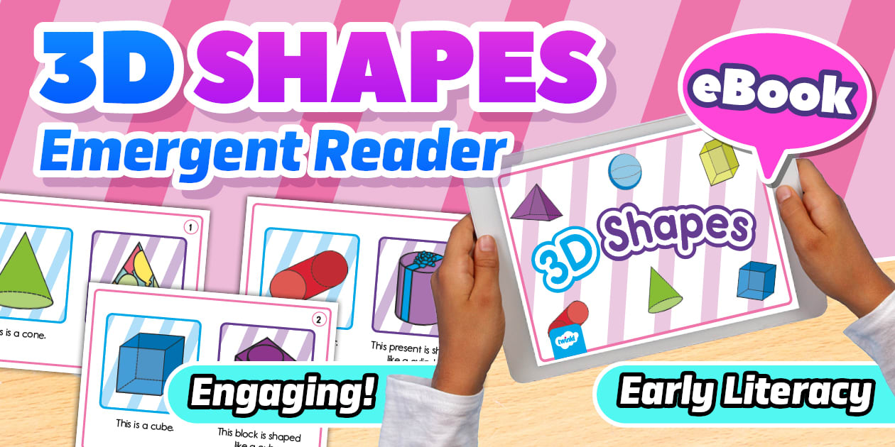 3D Shapes in the Real World Emergent Reader eBook - Twinkl