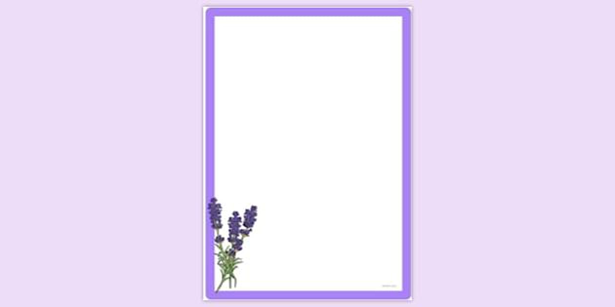 Simple Blank Lavender Page Border | Page Borders | Twinkl