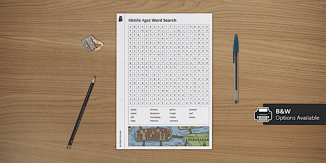Middle Ages Word Search (teacher made) - Twinkl